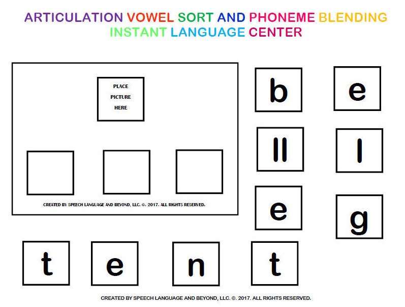Articulation Vowel Sort and Phoneme Blending Instant Language Center ...