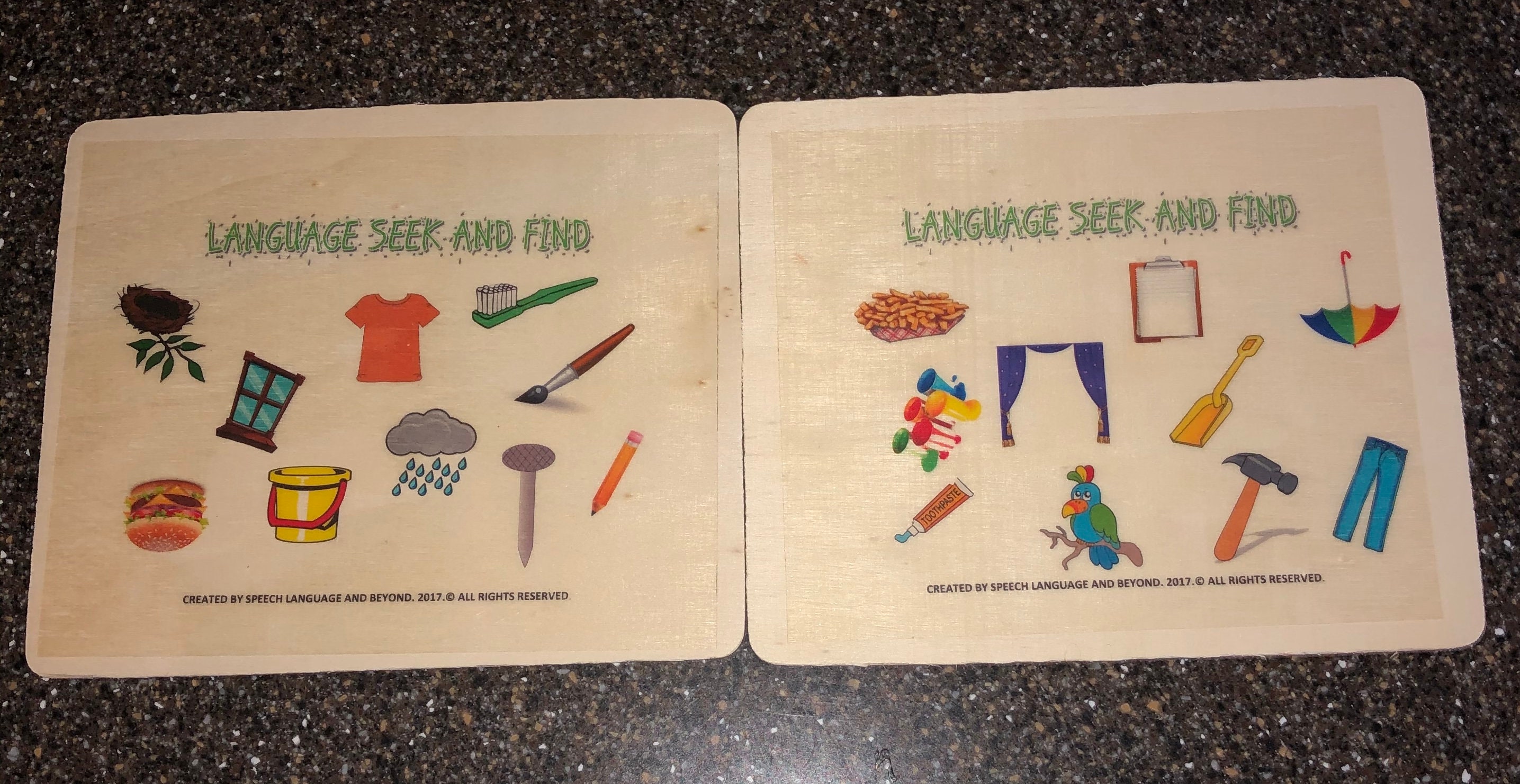 Language Seek and Find Wooden Boards for Object Function Speech Therapy ...