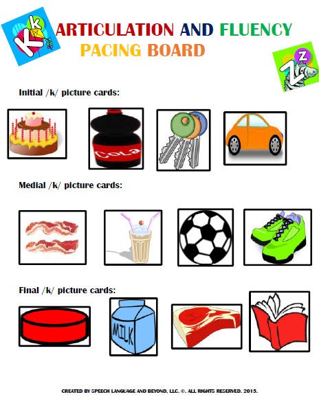 Articulation and Fluency Pacing Board Speech Therapy Printable Activity ...