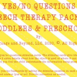Yes-no Detailed Speech Therapy Flashcards for Toddlers and Preschooler ...