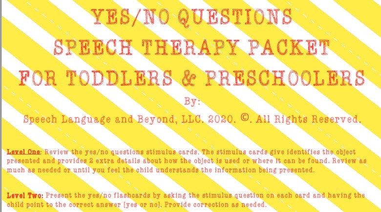 Yes-no Detailed Speech Therapy Flashcards for Toddlers and Preschooler ...