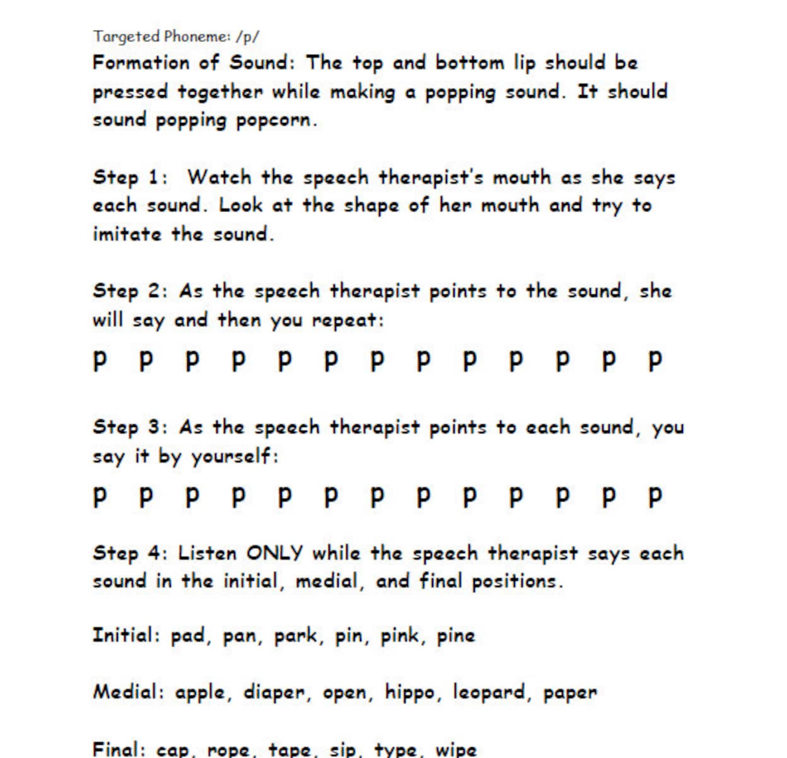 Sound Isolation Speech Therapy Activity Book for Articulation for ...