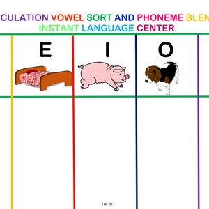 Articulation Vowel Sort and Phoneme Blending Instant Language | Etsy