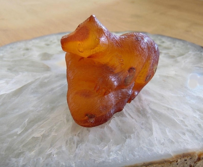 Amber Sculpture Bear Figurines Unique Gift Animal Gemstone - Etsy