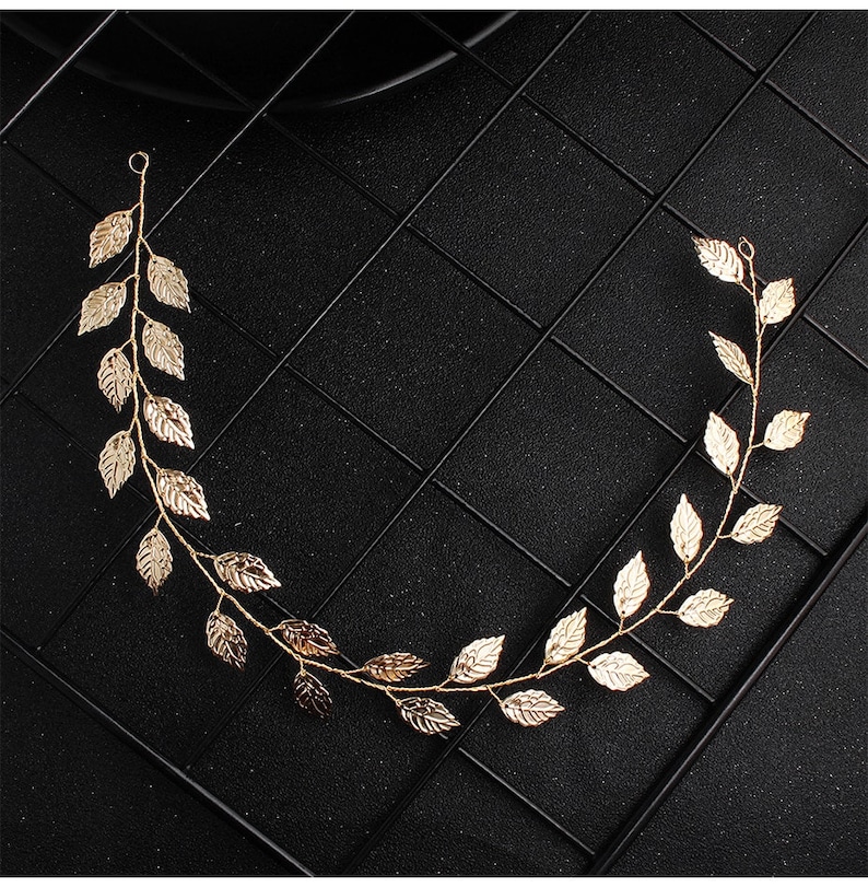 Silver Leaf Wedding Hair Vine Gold Leaf Hair Vine Greek - Etsy