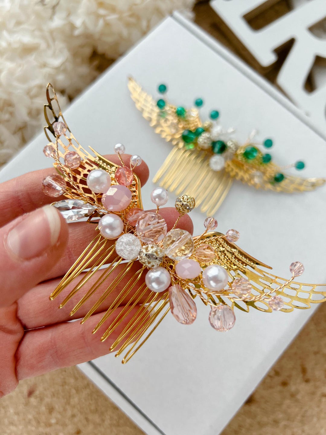Golden Snitch Wings Wedding Hair Comb, Magical Headpiece, Bridal Boho ...
