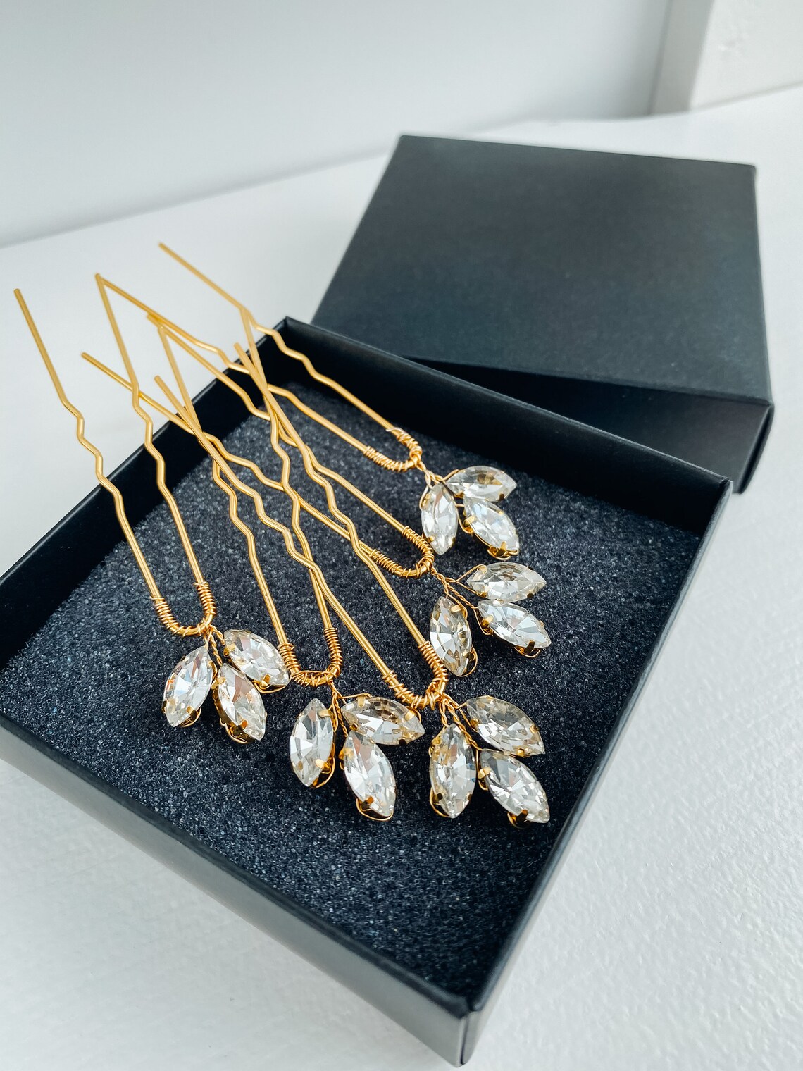 Bridal hair pins set of 3 Gold hair pins wedding hair pins | Etsy