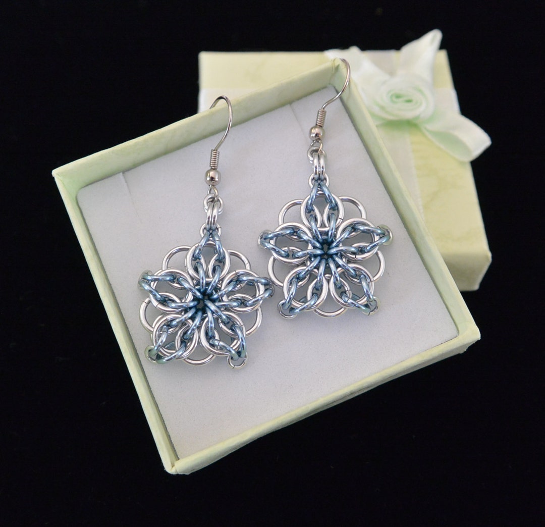 Chainmail Star Earrings - Etsy