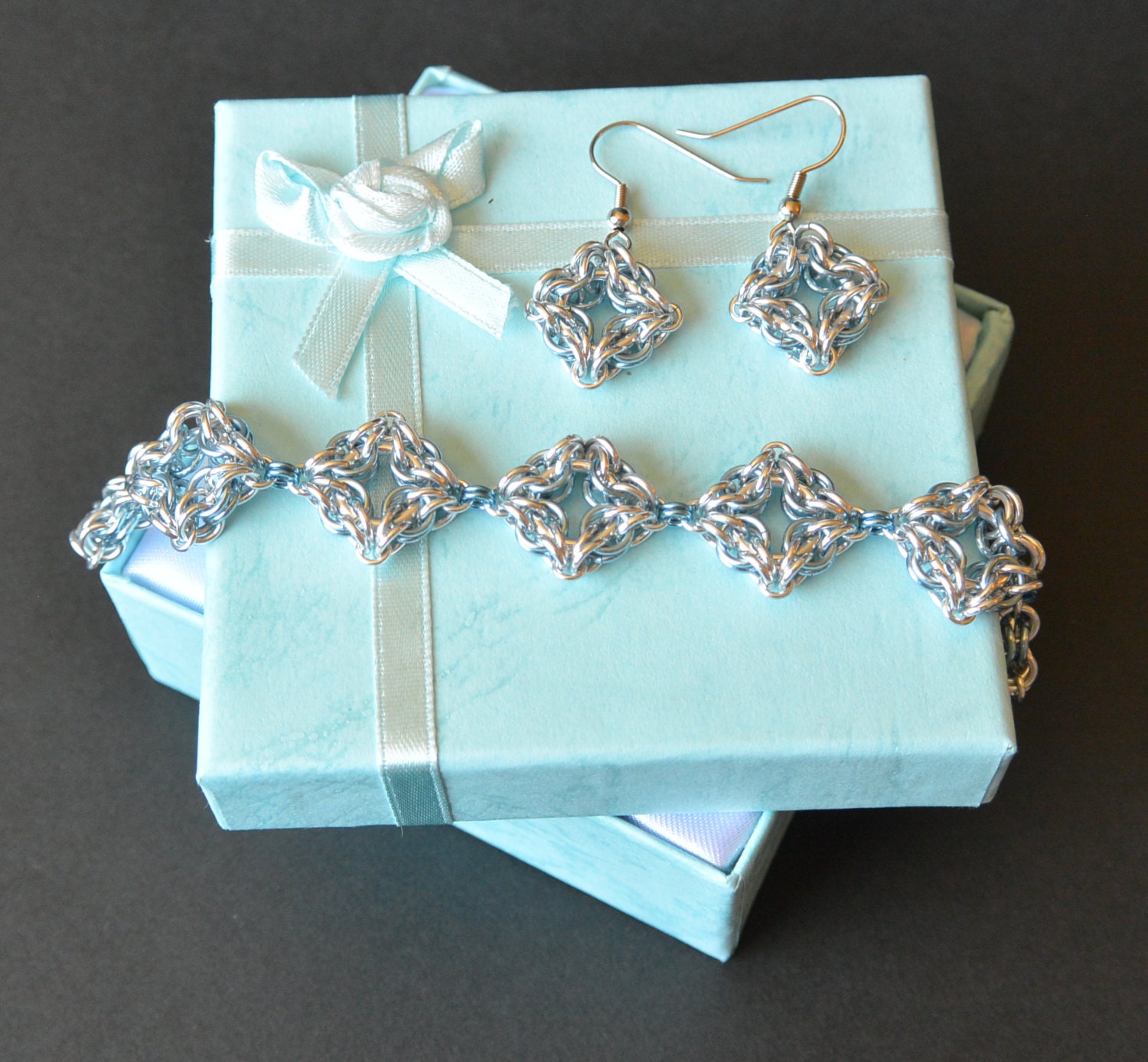 Celtic Diamonds Chainmail Bracelet - Etsy