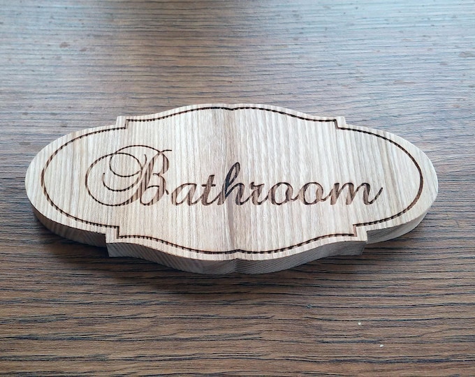 Toilet Sign, Toilet Door Sign, Wooden Sign, Restaurant Bathroom Sign ...