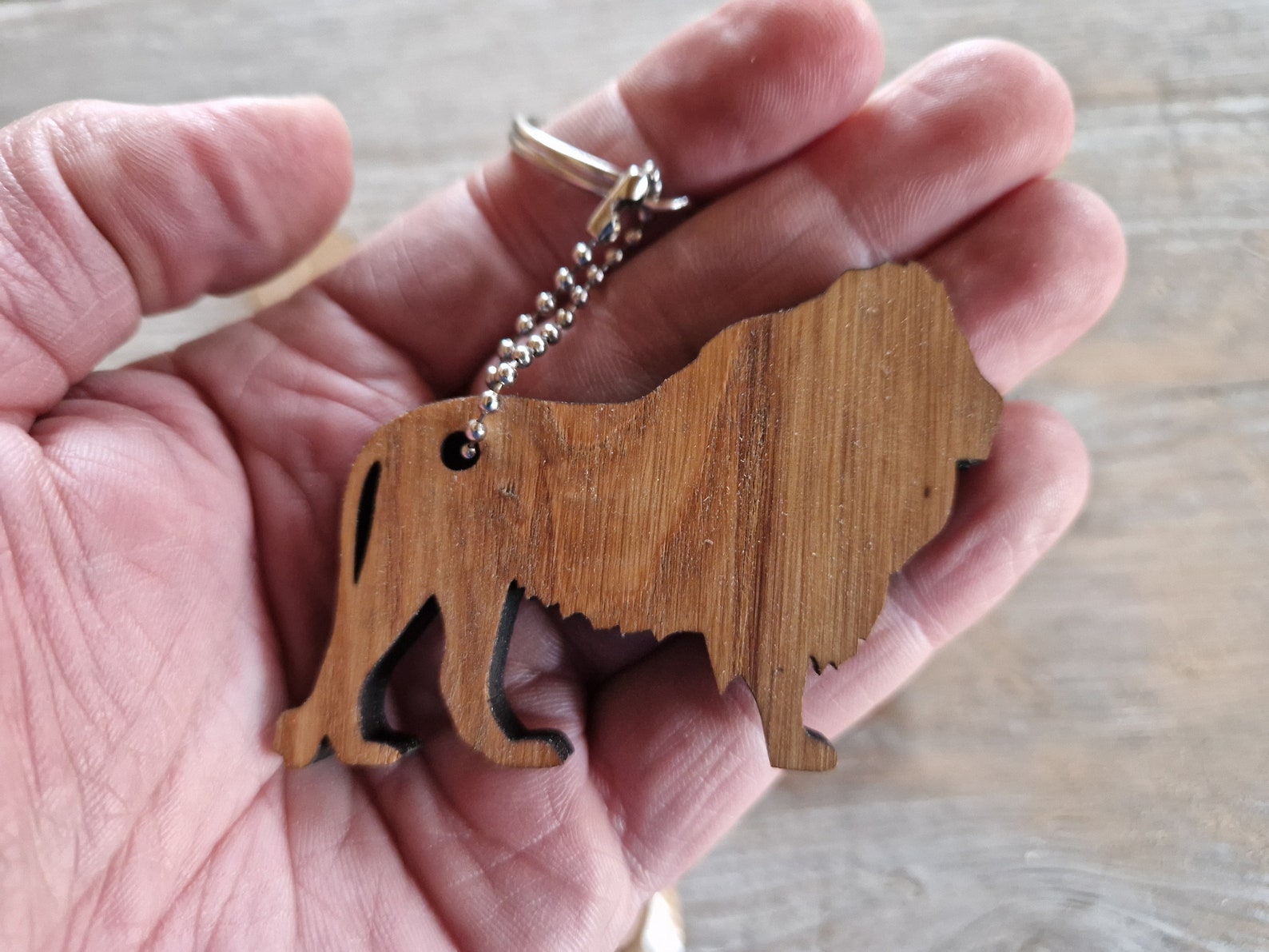 Personalized Wooden Lion Key Chain S023 Wood Lion Key Fob Laser Cut ...