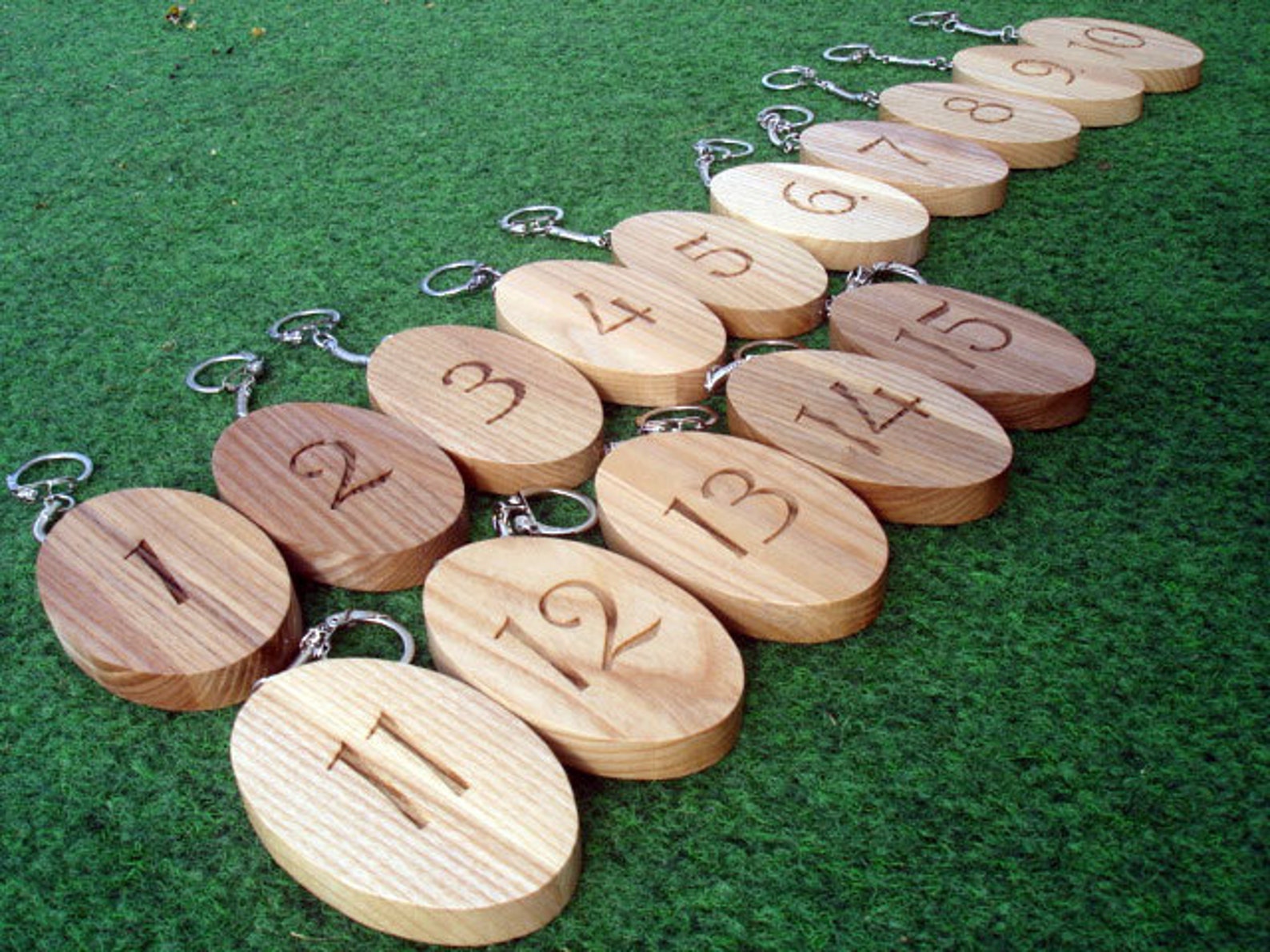 Wooden Oval Shape Key Chain Wood Key Fob Hand Cut With Numbers - Etsy