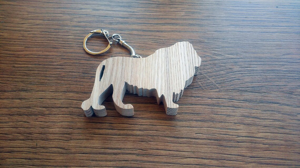 Wooden Lion Key Chain Wood Lion Wild Animal Key Fob Hand Cut - Etsy