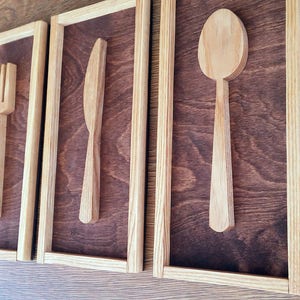 Wooden Kitchen Wall Hanging Sign 16'', Fork Spoon Knife Wooden Signs ...