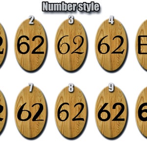 Wooden Oval Shape Key Chain Wood Key Fob Hand Cut With Numbers From 1 ...