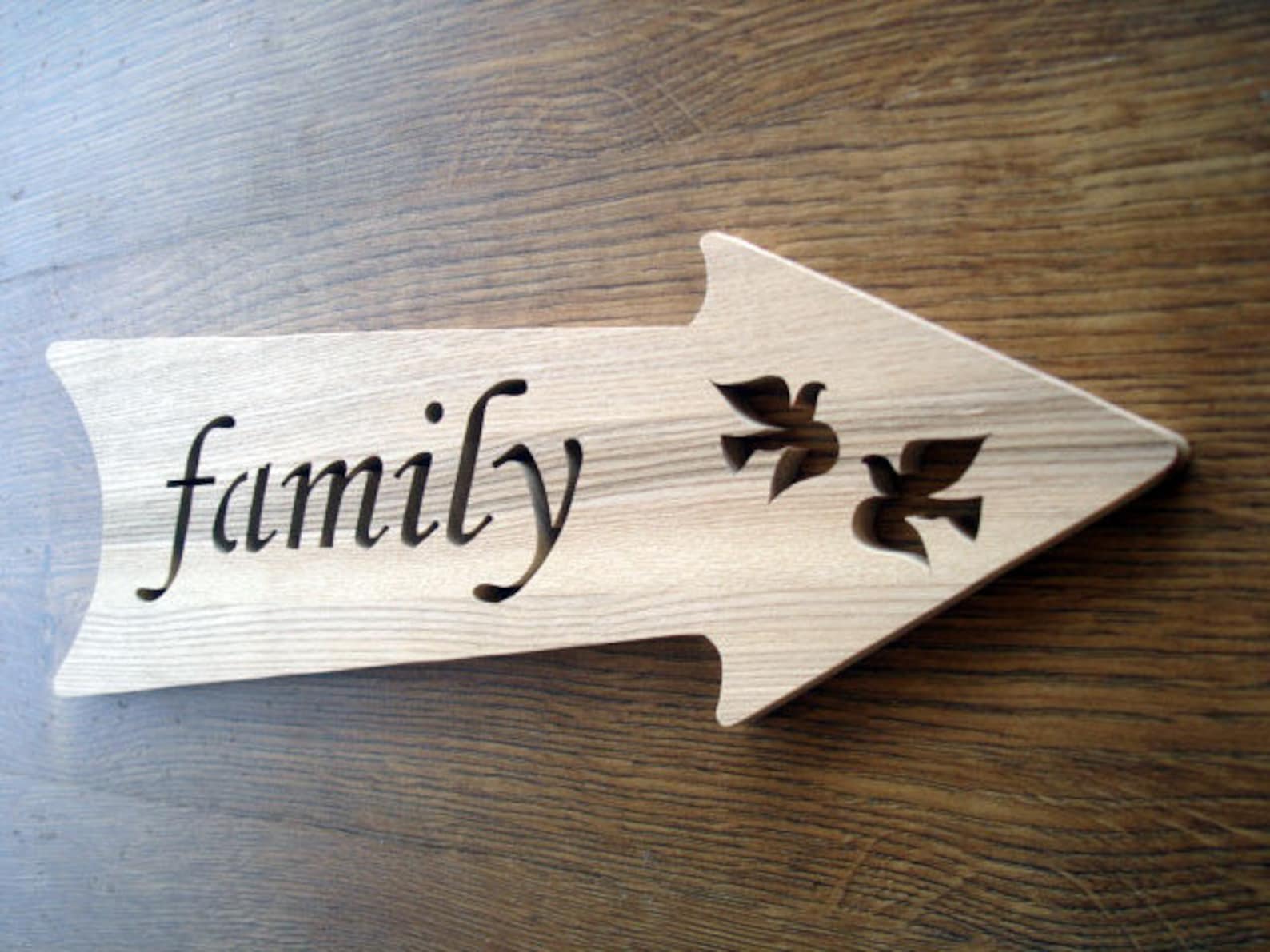 Wood Family Arrow Sign, Wooden Sign, House Sign, Home Decor ...