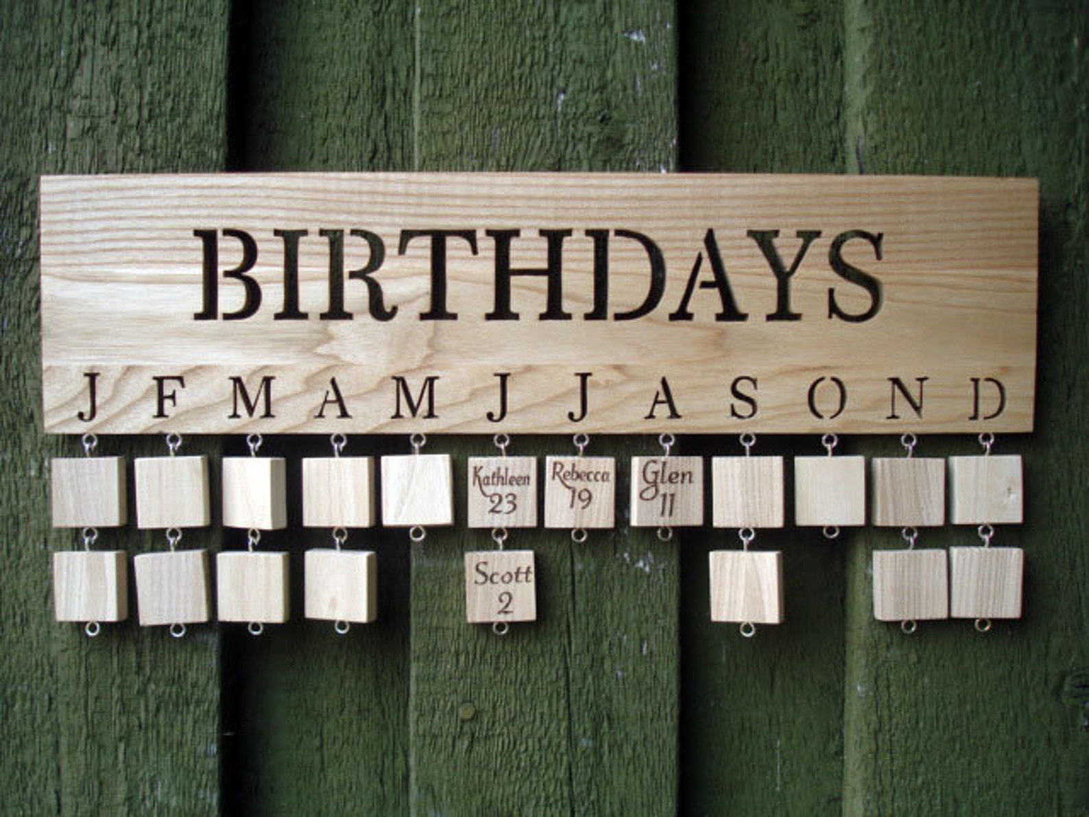 Wooden Family Birthday Board, Wooden Family Birthday Calendar, Family ...