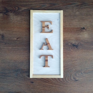 16'' EAT Wall Hanging Sign, Kitchen Wall Decor, Bar and Restaurant Wall ...