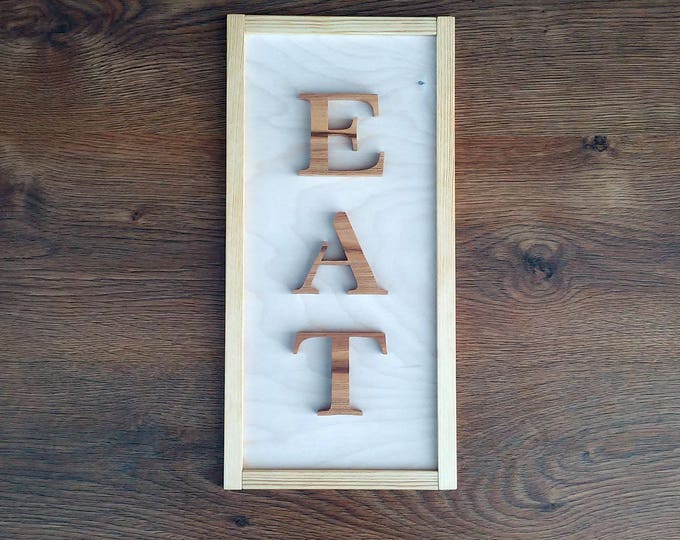 16'' EAT Wall Hanging Sign, Kitchen Wall Decor, Bar and Restaurant Wall ...
