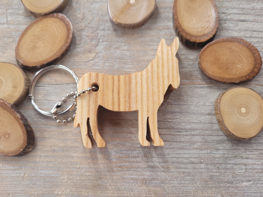 Personalized Wooden Donkey Key Chain, Wood Donkey Key Fob Hand Cut - Etsy