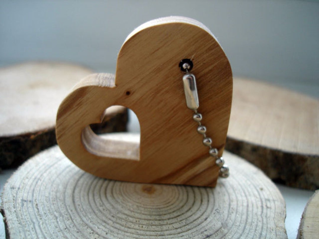 Wooden Heart Key Chain Wood Heart Key Fob Hand Cut - Etsy