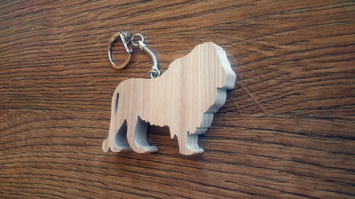 Wooden Lion Key Chain Wood Lion Wild Animal Key Fob Hand Cut | Etsy