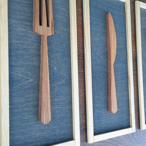 Wooden Kitchen Wall Hanging Sign 16'', Fork Spoon Knife Wooden Signs ...