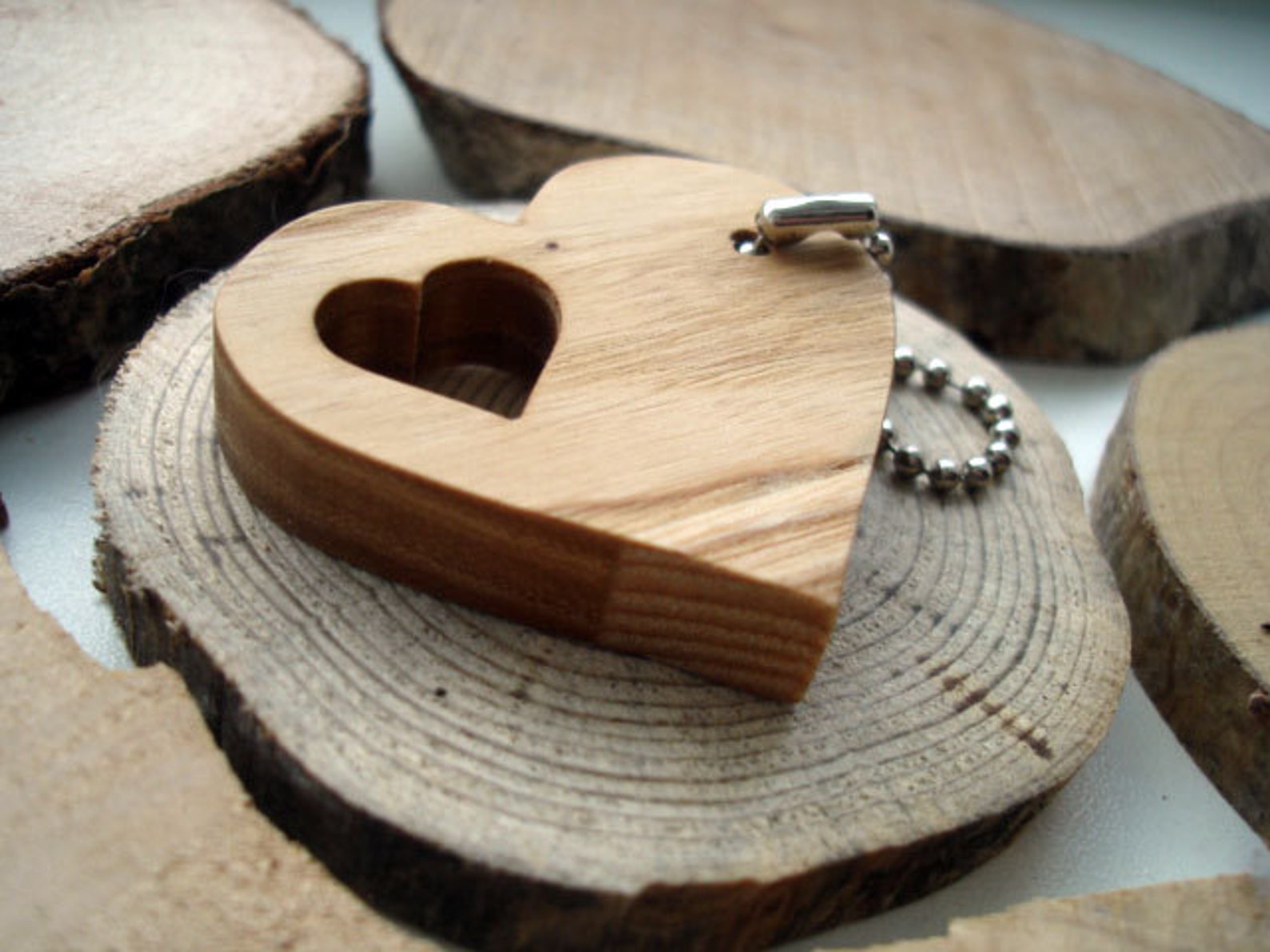 Wooden Heart Key Chain Wood Heart Key Fob Hand Cut - Etsy