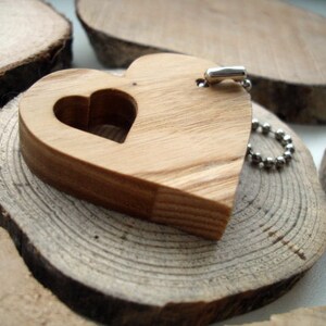 Wooden Heart Key Chain Wood Heart Key Fob Hand Cut - Etsy