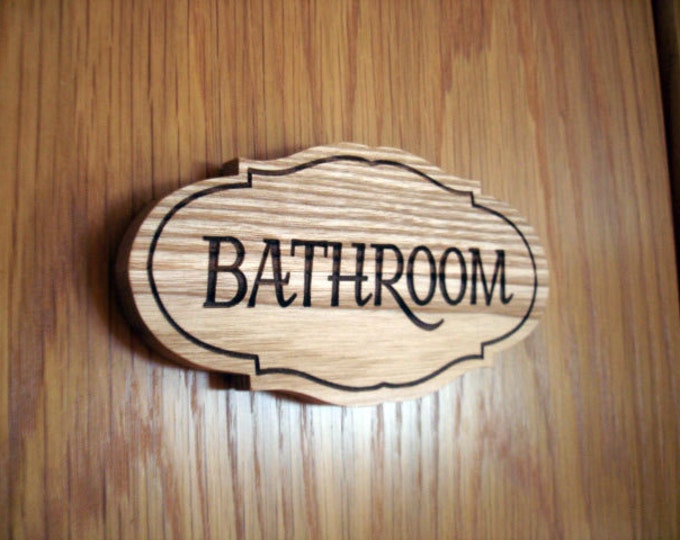 Bathroom Sign, Toilet Door Sign, Wooden Sign, Restaurant Bathroom Sign ...