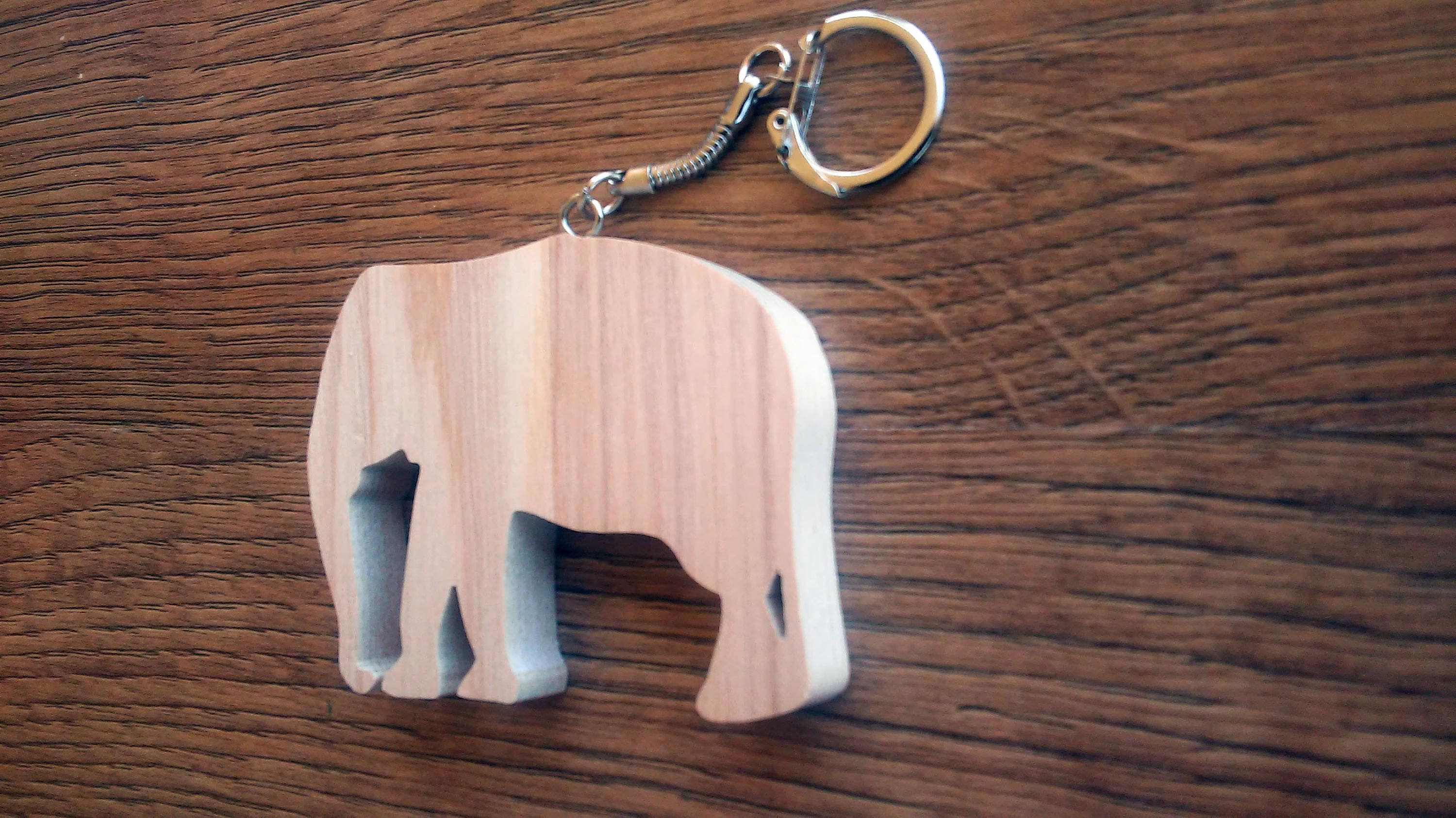 Wooden Elephant Key Chain Wood Elephant Wild Animal Key Fob - Etsy