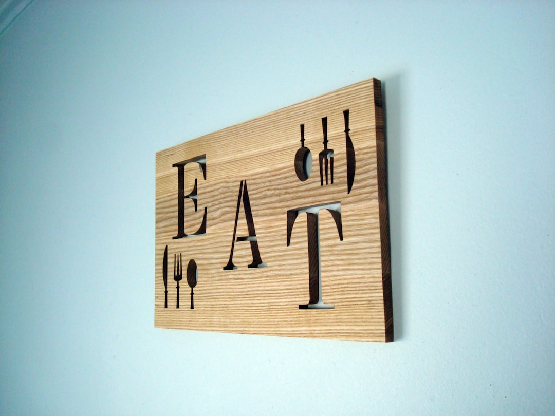 Wooden Kitchen Wall Hanging Sign, Eat Wooden Sign, House Sign, Kitchen ...
