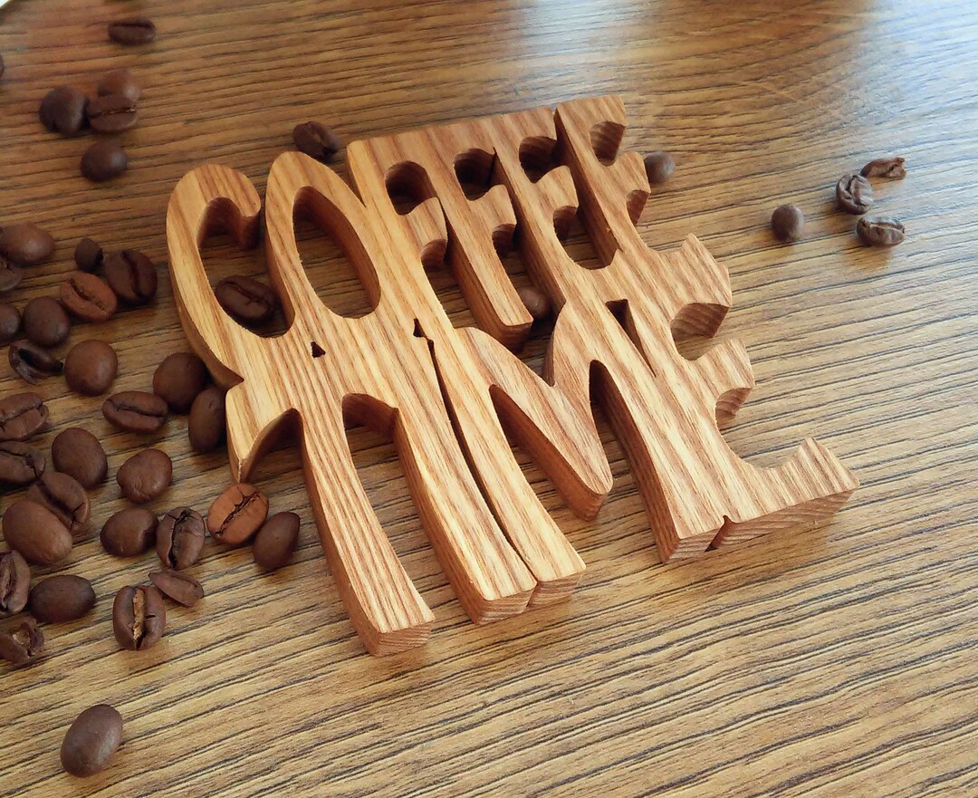 Wooden Coffee Time Coaster, Wood Drink Coaster, Excellent Gift ...