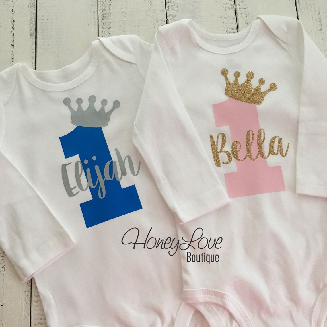 Personalized NAME Boy Girl Twin Sibling Birthday Prince | Etsy