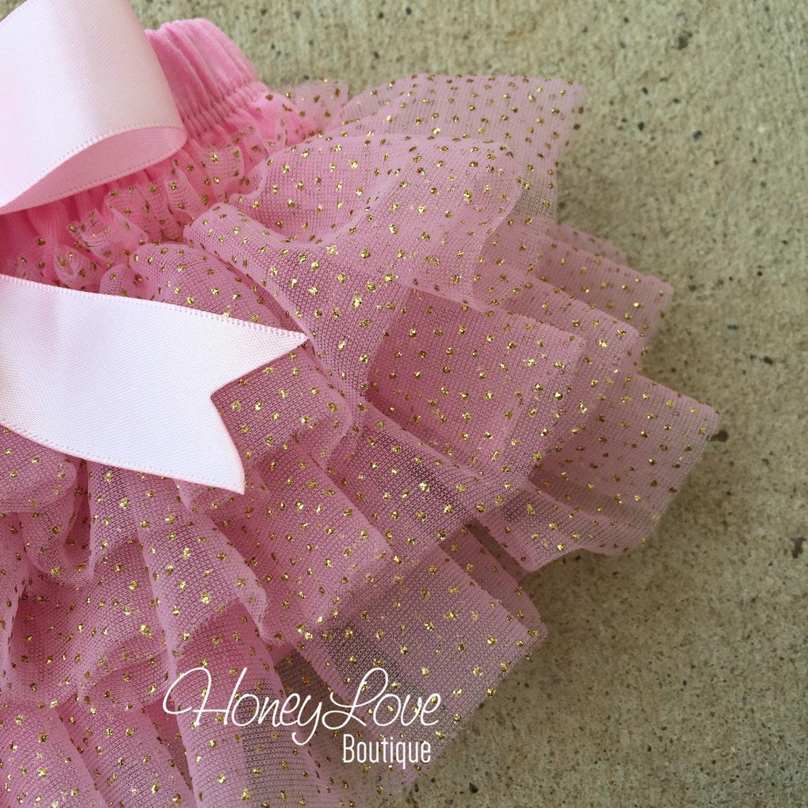 Pink and Gold Sparkle Tutu Skirt Bloomers, Gold Glitter Tutu, Baby Girl ...