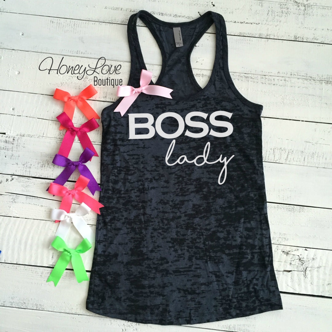 BOSS Lady - Choose Bow Color! Inspirational Tank, Motivational Gym ...