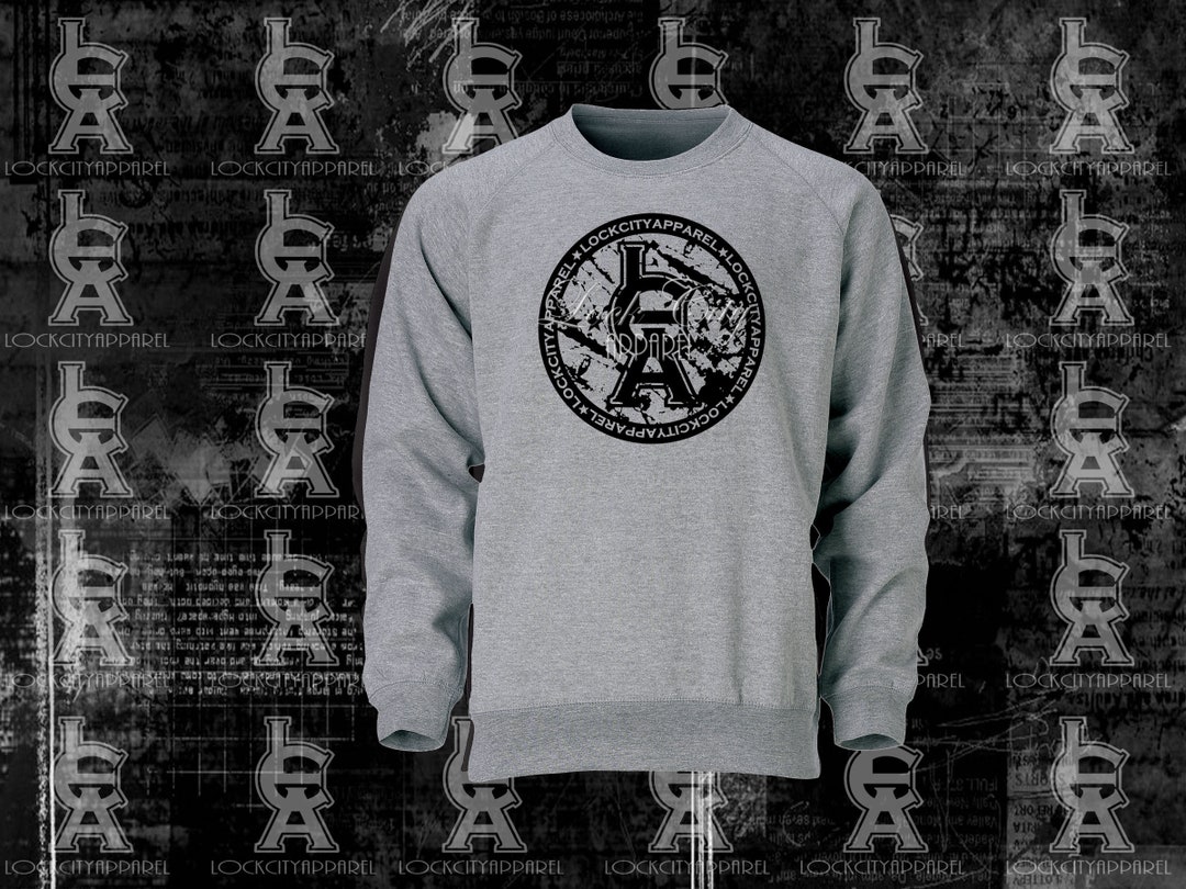 Lock City Apparel Distressed Logo Sweatshirt - Etsy