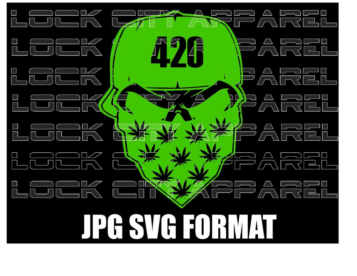 420 Friendly Marijuana Bandana Skull SVG Cut File Silhouette - Etsy