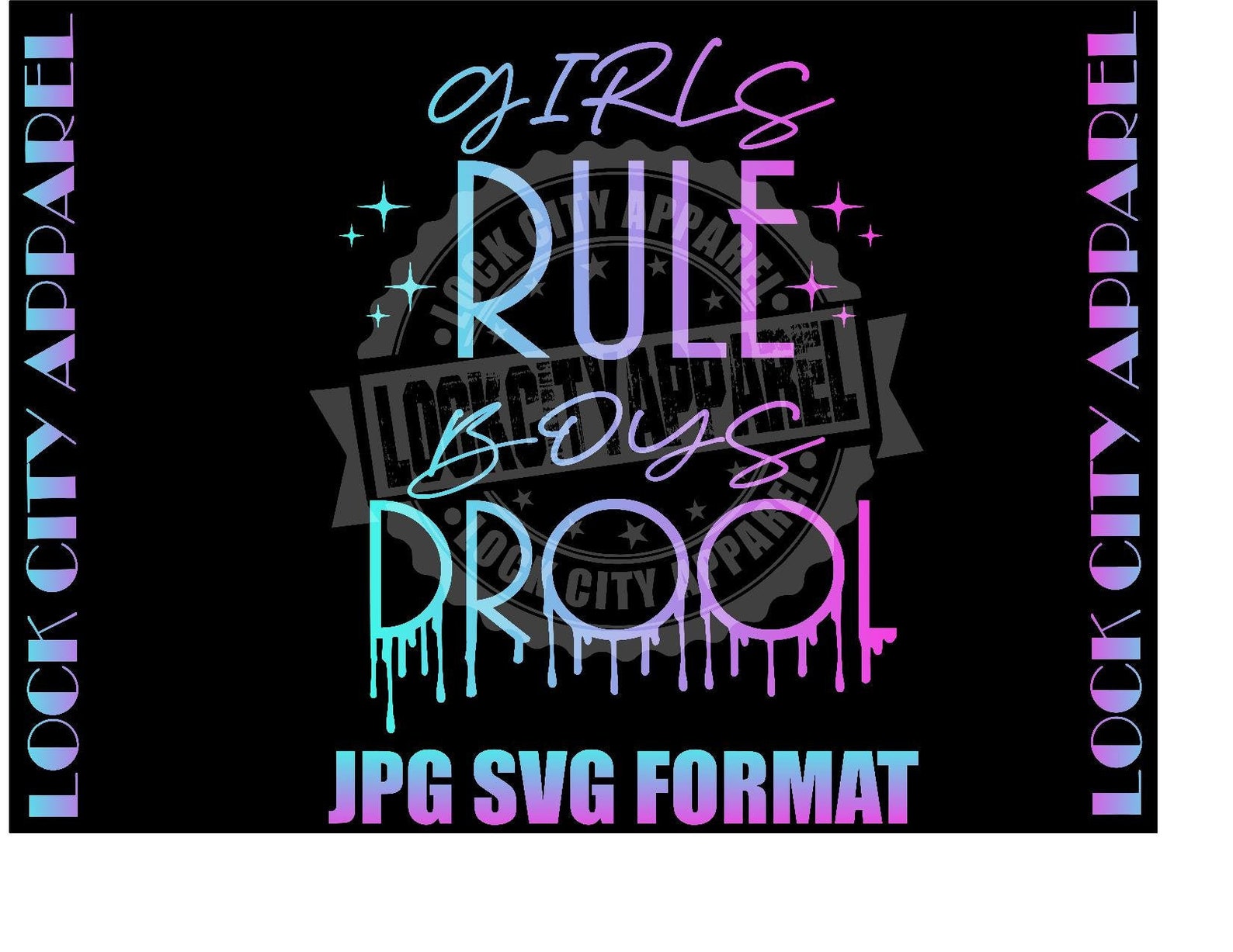 Girls Rule Boys Drool Kids Design JPG SVG | Etsy
