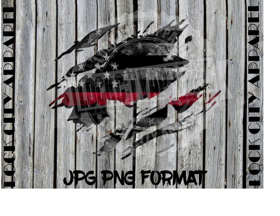 Thin Red Line Torn Effect First Responders Cut File JPG PNG | Etsy