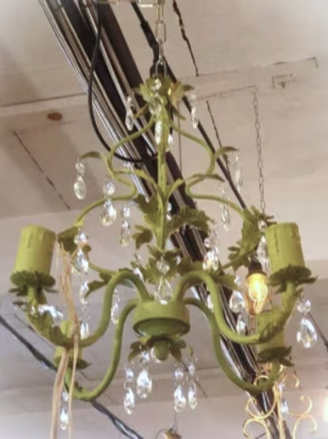 Vintage Crystal Chandelier 4 Light With Crystal Ovals,octagons and ...