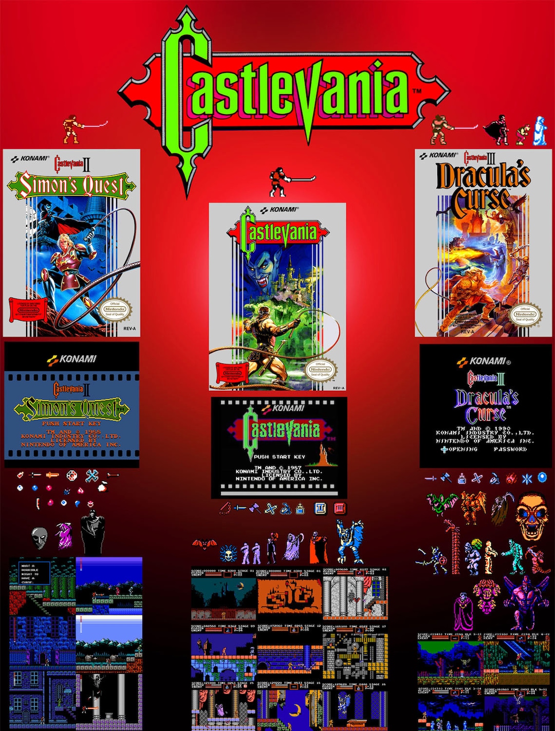 Castlevania NES Compilation Poster - Etsy