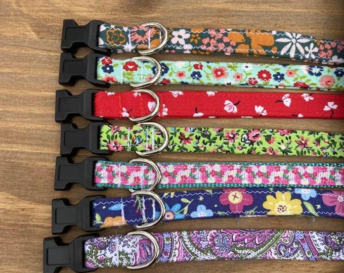 Extra Small Dog Collar, Toy Dog Collar, Chihuahua Dog Collar, Floral ...