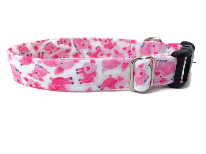 Dog Collar Pig Dog Collar Piggy Dog Collar Pink Pigs Dog | Etsy
