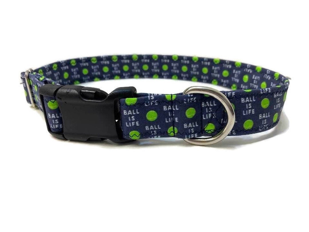 Ball is Life Dog Collar, Tennis Ball Dog Collar, Summer Dog Collar ...