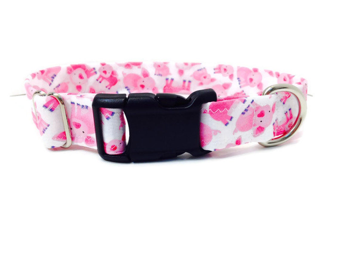 Dog Collar Pig Dog Collar Piggy Dog Collar Pink Pigs Dog | Etsy