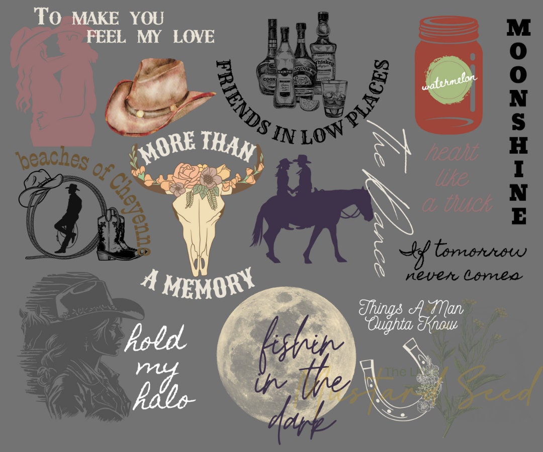 Country Music Themed Collage Png - Etsy