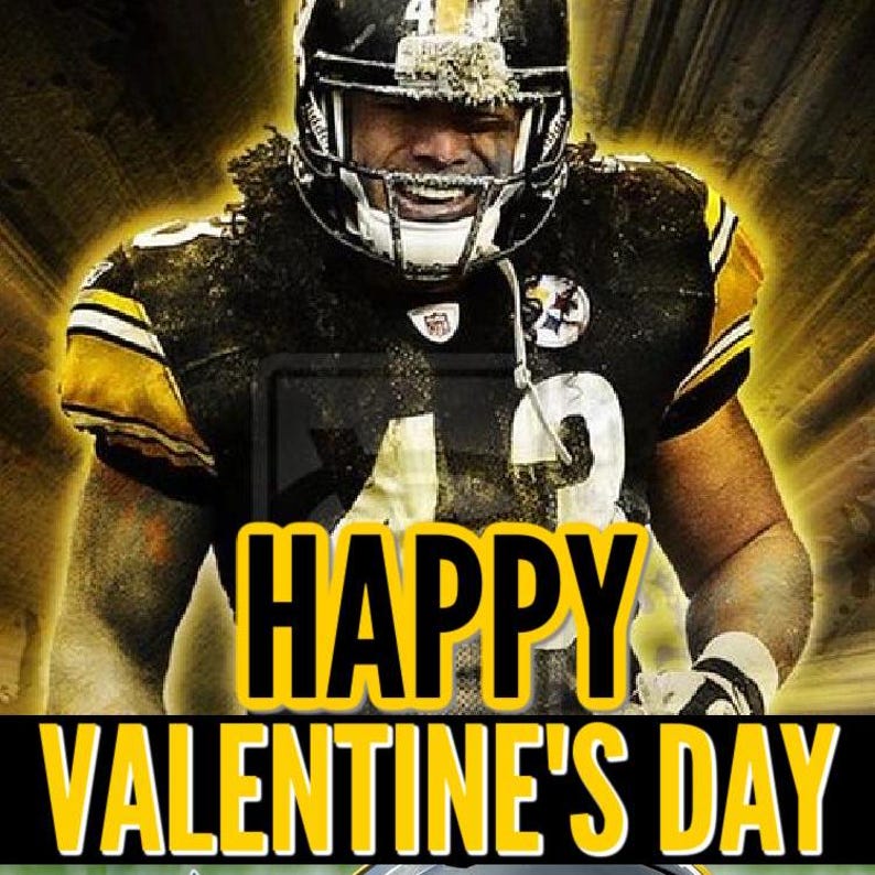 Football Ticket Valentine's Day Card (STEELERS) - INSTANT DOWNLOAD - Etsy