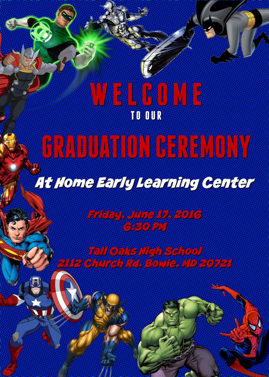 Super Hero Graduation Program - Etsy