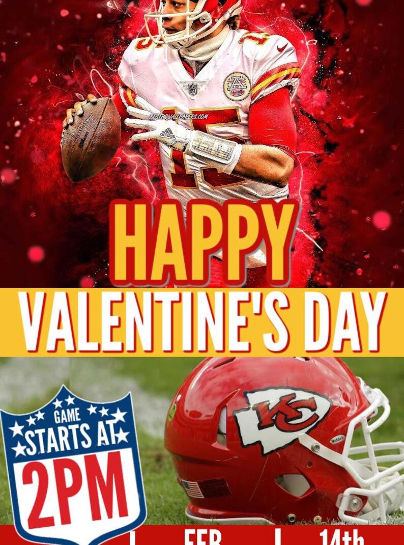 Football Ticket Valentine's Day Card (CHIEFS) - INSTANT DOWNLOAD - Etsy